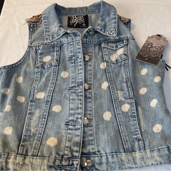 Boom Boom Jeans | Tops | Boom Boom Denim Vest Size Small Distressed ...